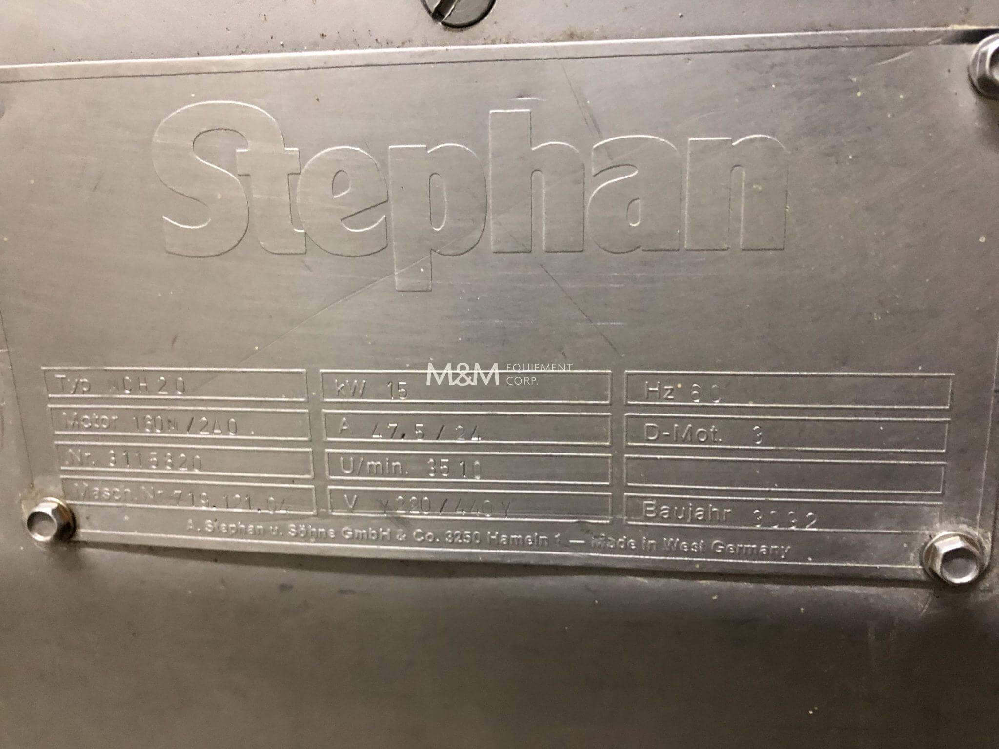 Stephan MCH 20 Emulsifier | M&M Equipment Corp