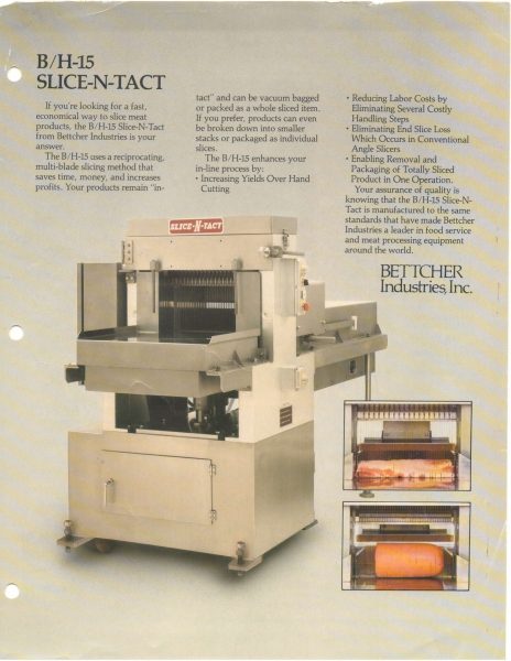 Bettcher B/H-15 Slice-N-Tact Brochure | M&M Equipment Corp