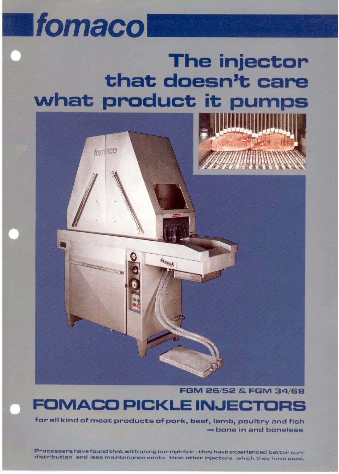 Fomaco FGM26/52 And FGM34/68 Pickle Injectors Brochure | M&M Equipment Corp