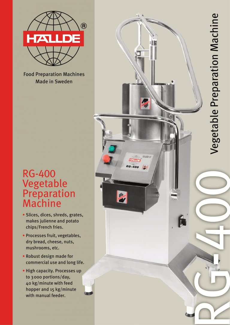Hallde RG-400 Vegetable Preparation Machine Brochure | M&M Equipment Corp