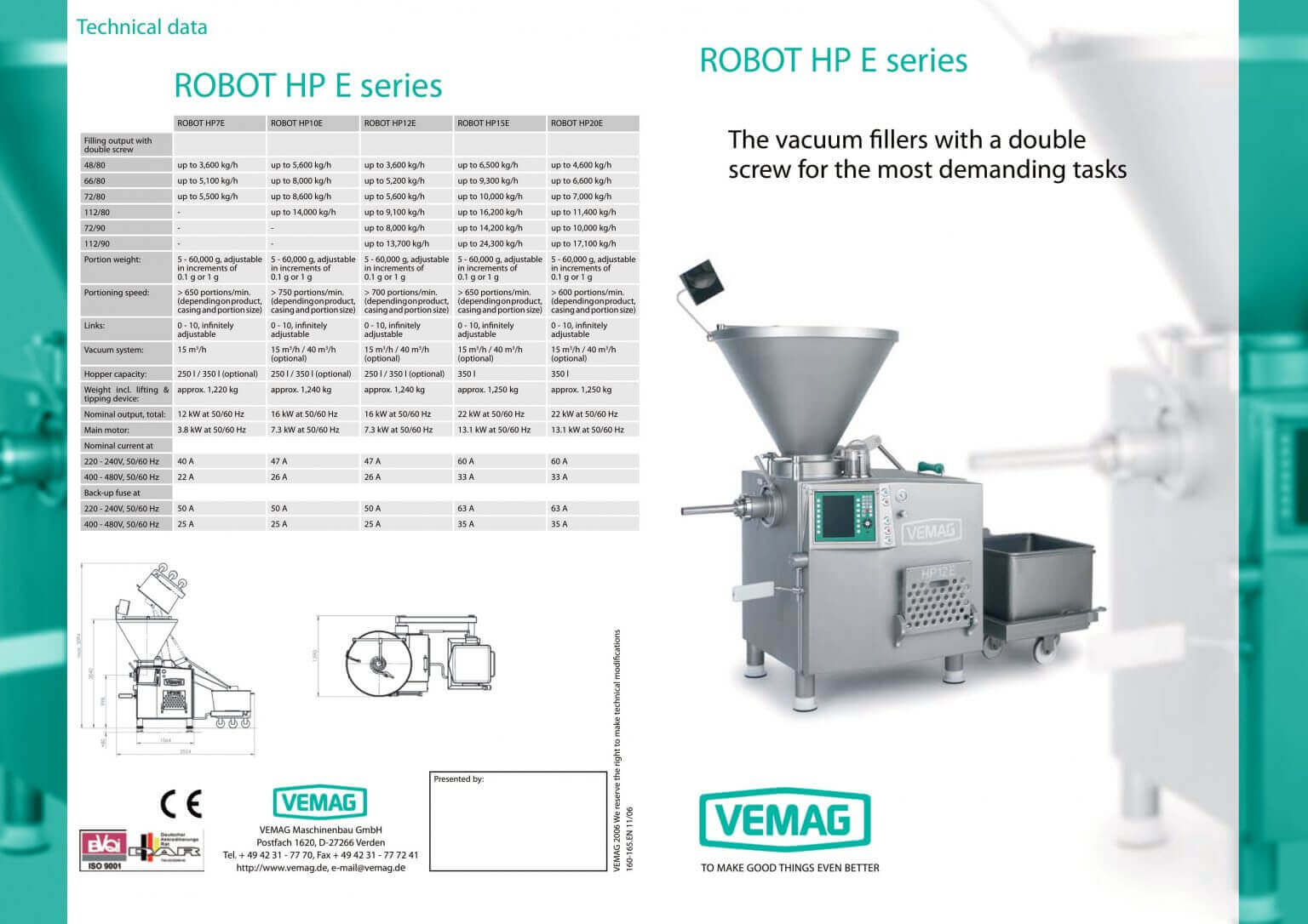 Vemag Robot HP E Series Vacuum Filler Brochure | M&M Equipment Corp