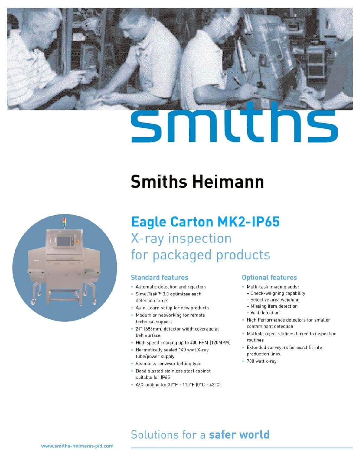 Smiths MK2-IP65 Eagle Carton X-Ray Machine Brochure | M&M Equipment Corp
