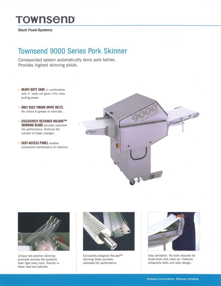 Townsend 9000 Pork Skinner Brochure | M&M Equipment Corp